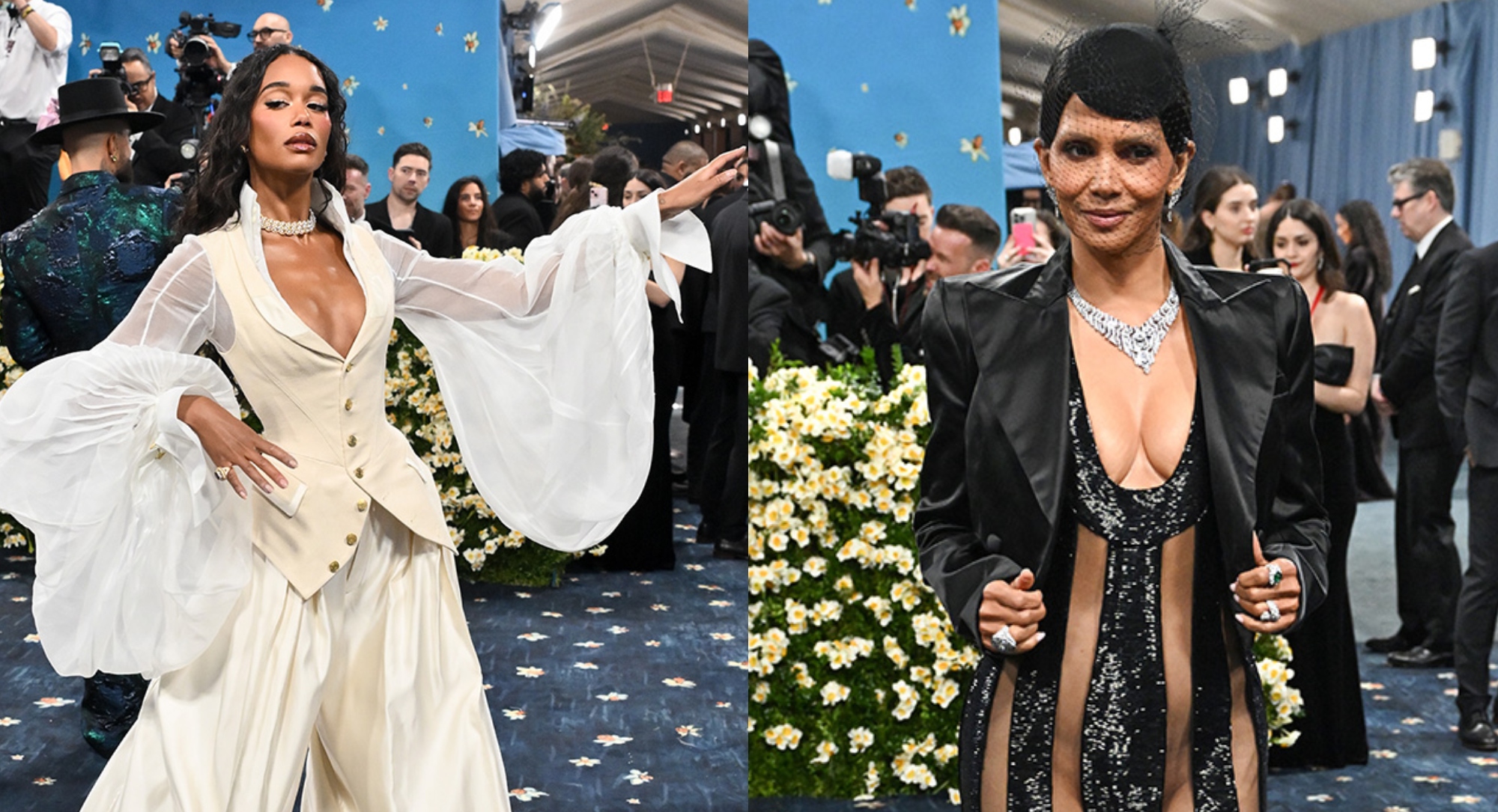 Sheer Looks Were Trending on the 2025 Met Gala Red Carpet: Laura Harrier’s Billowing Sheer Gap ...