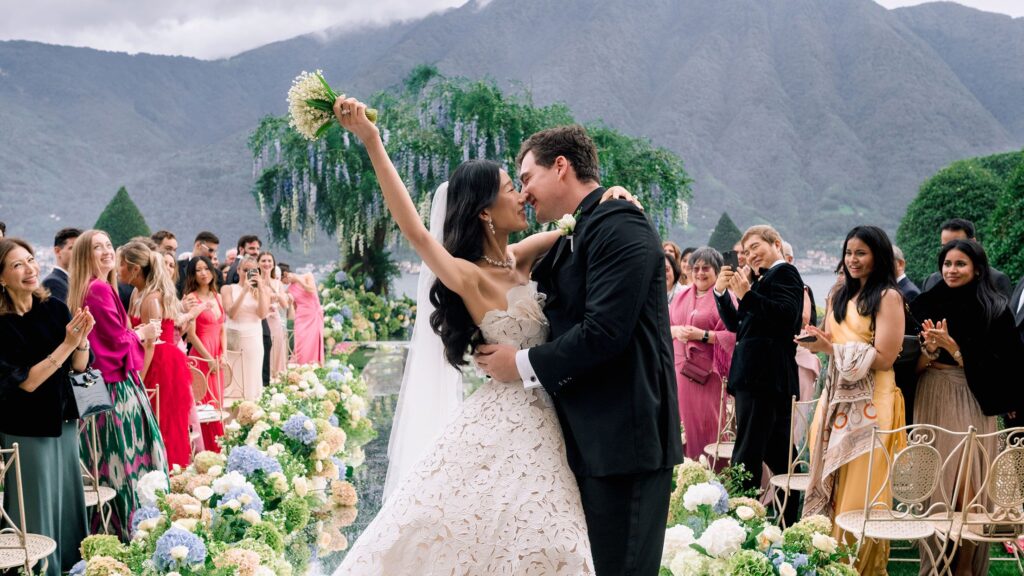 TikToker Becca Bloom Wore Oscar de la Renta for Her Romantic Rainy-Day Wedding on Lake Como ...